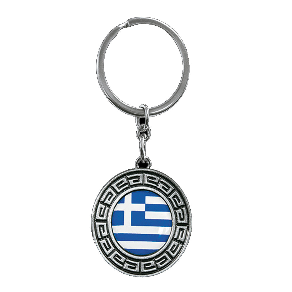 Greek Keychain - Greek Flag and Greek Key - 1 Pc – Greek Market