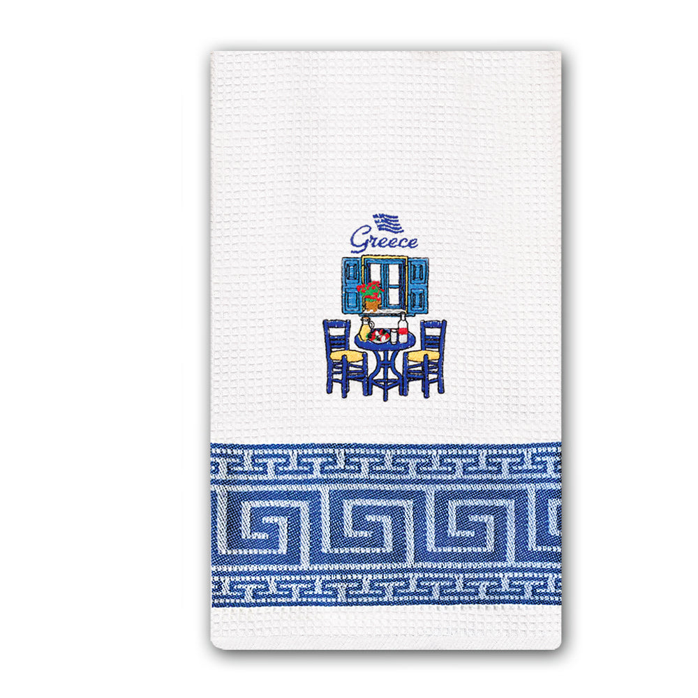 Embroidered Greek Tea Towel - Greek Table - 1 towel – Greek Market