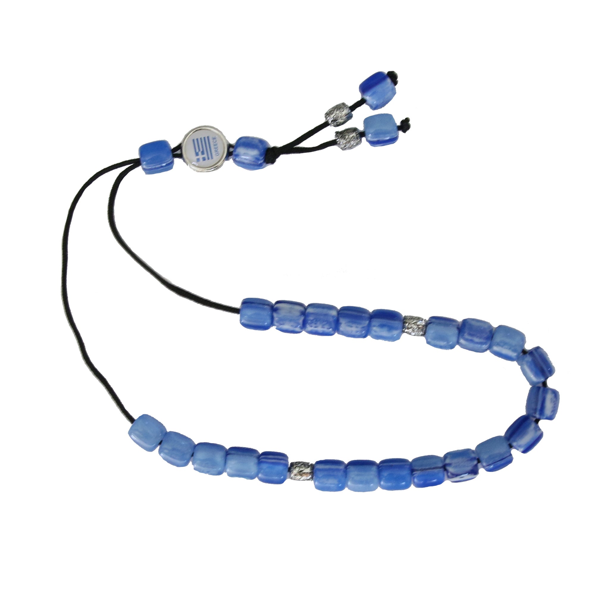 Worry Beads - Classic - Blue With Greek Flag Charm - 1 pc. – Greek Market