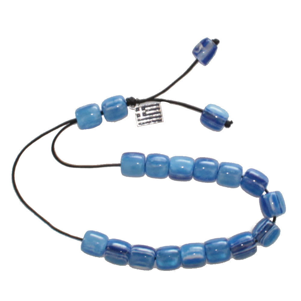 Worry Beads - Classic - Blue Swirl With Greek Flag Charm - 1 pc ...