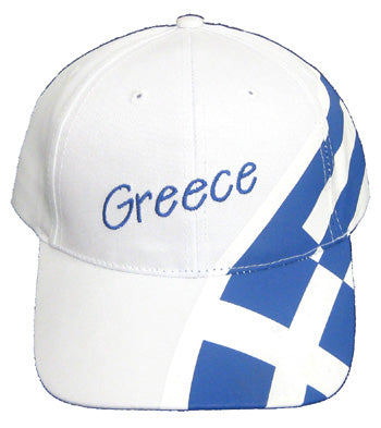 Baseball Cap - Greece - White With Greek Flag - 1 pc – Greek Market