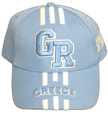 Baseball Cap - Greece/Sparti - Light Blue With White Stripes - 1 pc ...