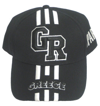 Baseball Cap - Greece/Sparti - Black With White Stripes - 1 pc – Greek ...