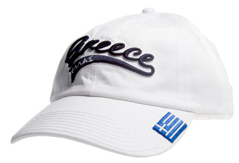 Baseball Cap - Greece/Ellas - White - 1 pc – Greek Market